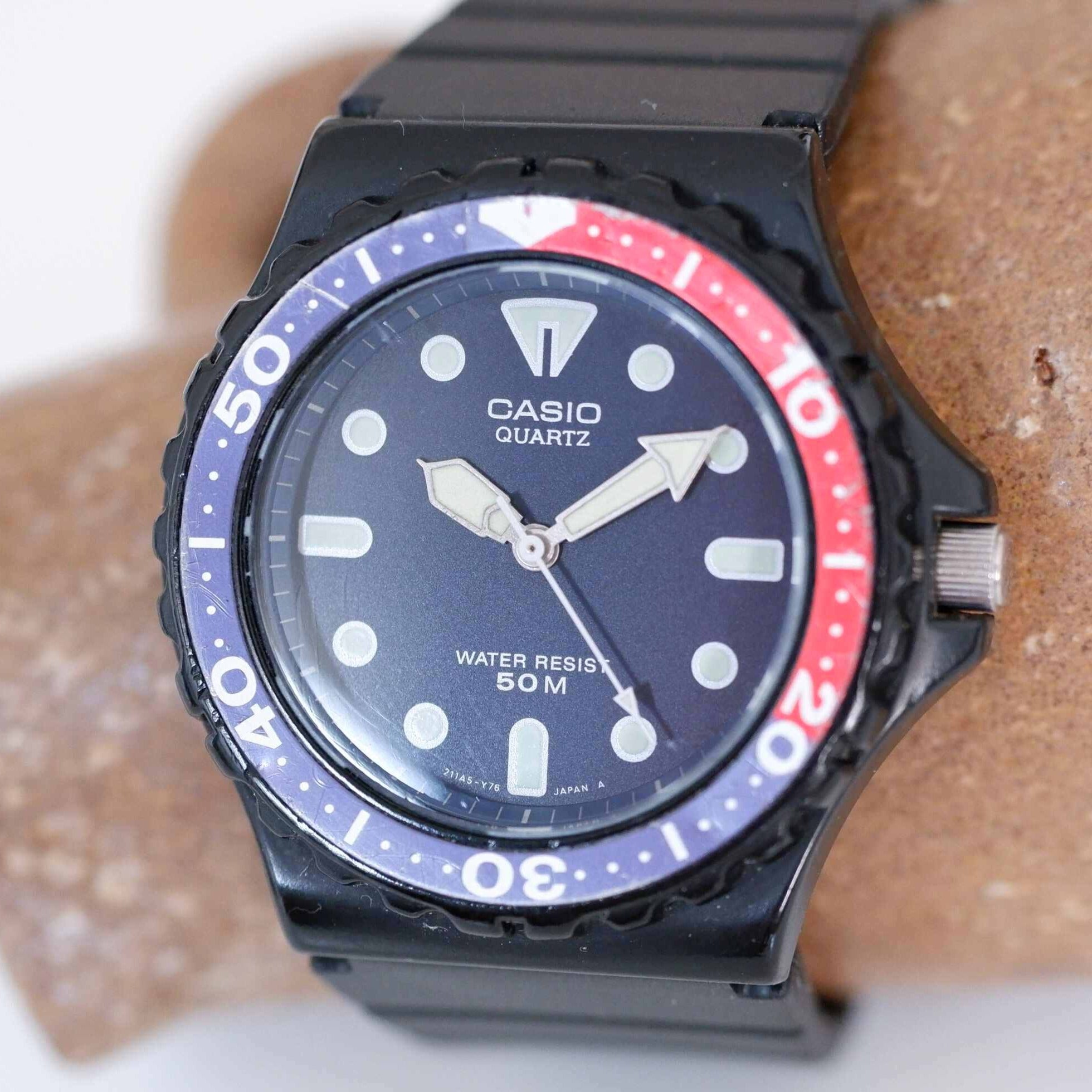 Casio Pepsi Diver: Vintage Ladies Watch 90s Blue and Red Bezel – Times ...